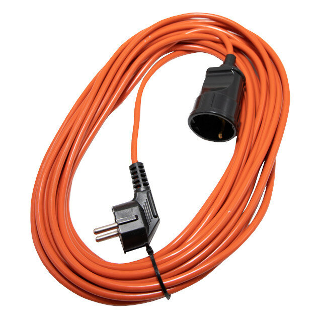 Удлинитель с заземлением 10 м, 1 гнездо, ПВС 3х0,75, 10А оранжевый для бытового применения