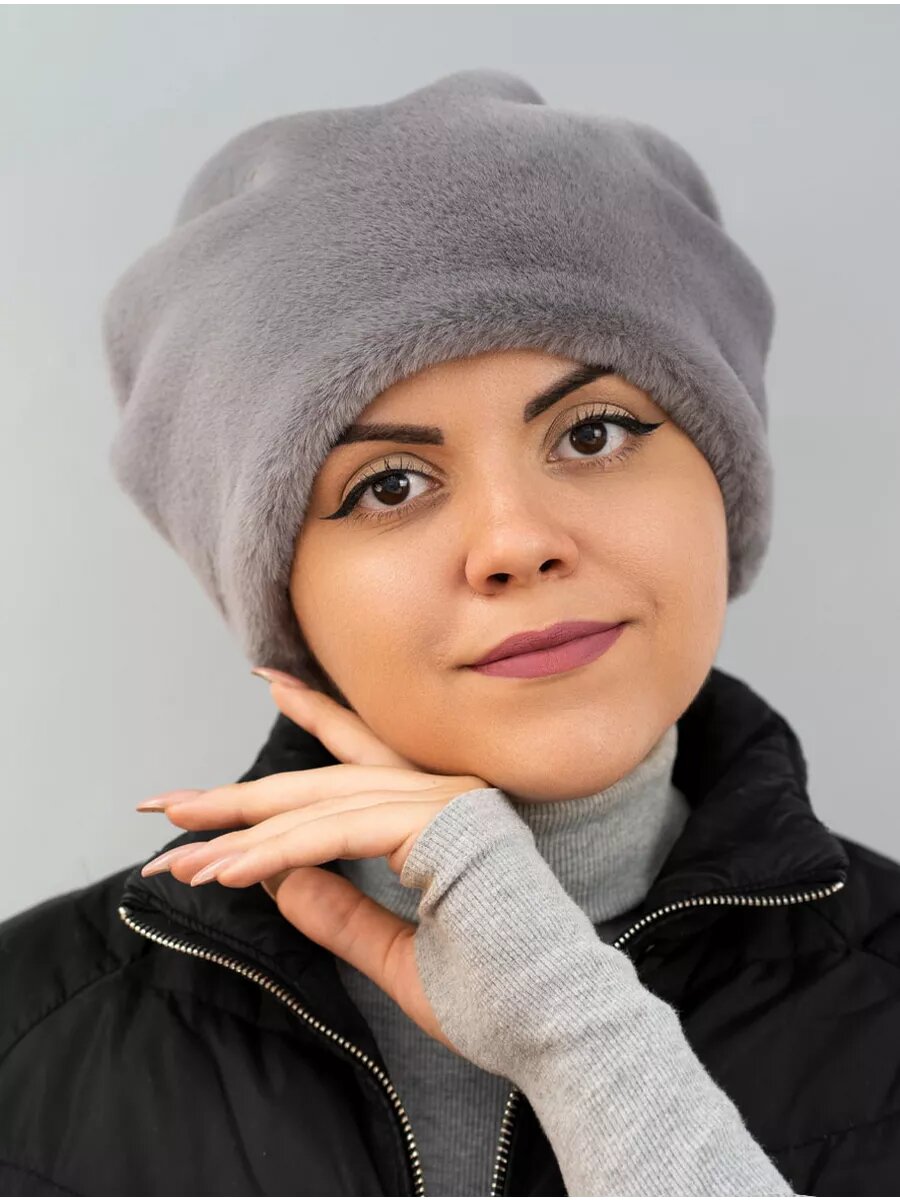 Шапка Шапки из искусственного меха 2025 г . для женщин