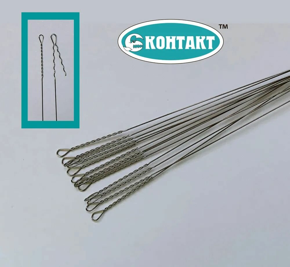 Поводок Контакт Струна №1, без вертлюга, d-0,3мм, 6,5кг, длина 20см, уп. 13 шт.