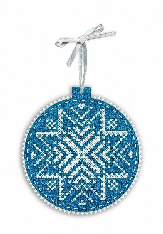 Набор для вышивания Жар-Птица #Т-1083 Снежный узор, Счетный крест, 10 х 11 см