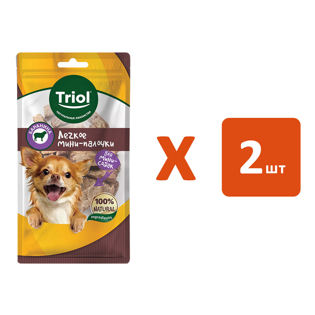 Лакомство TRIOL для собак маленьких пород мини палочки легкое баранье 30 гр (1 шт х 2)