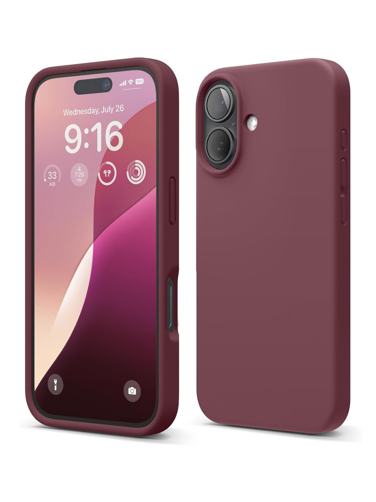 Elago для iPhone 16 чехол Soft silicone (Liquid) Burgundy