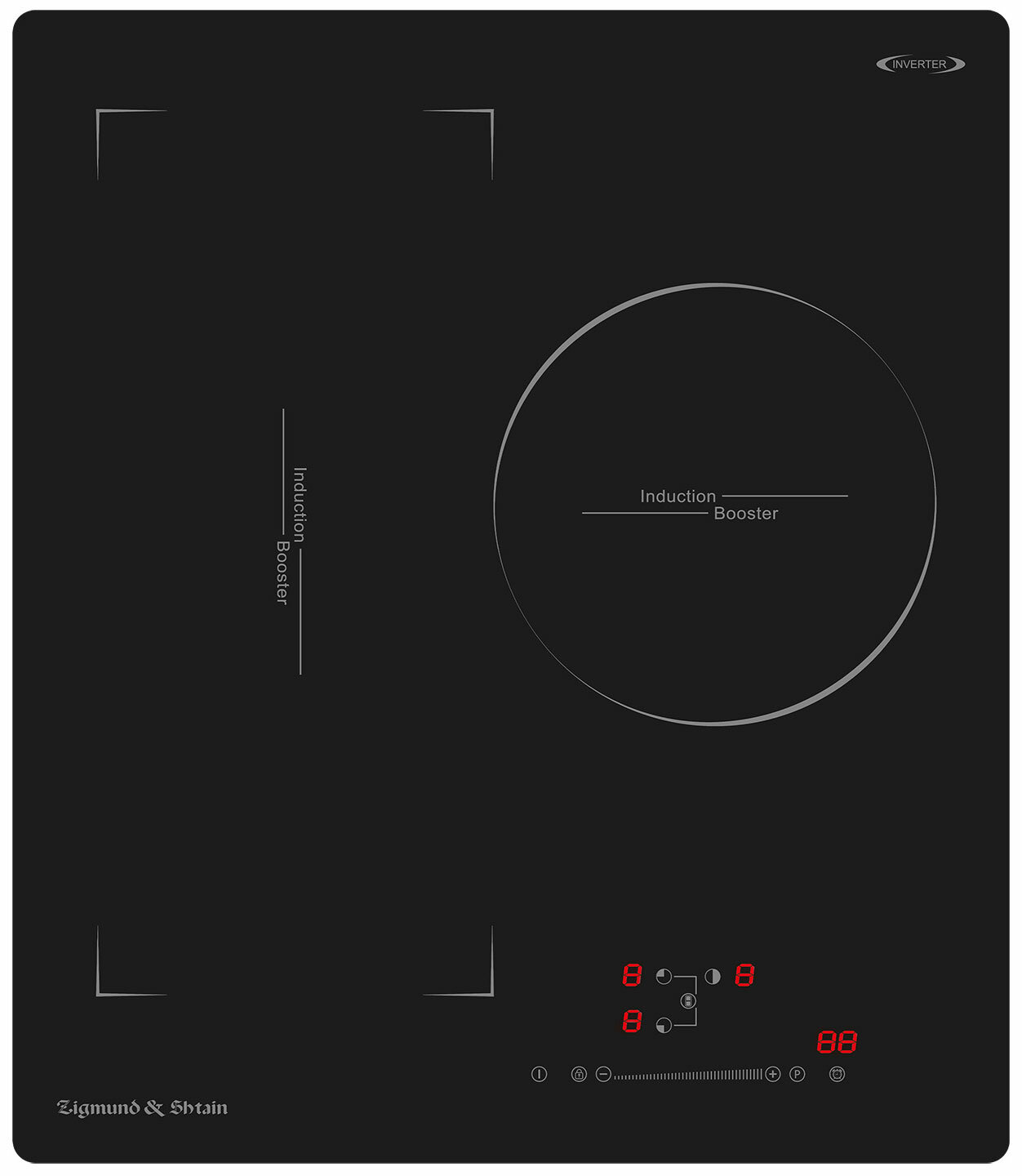 Электрическая варочная панель Zigmund & Shtain CI 49.4 B 45 см, 3 конфорки стеклокерамика, черный