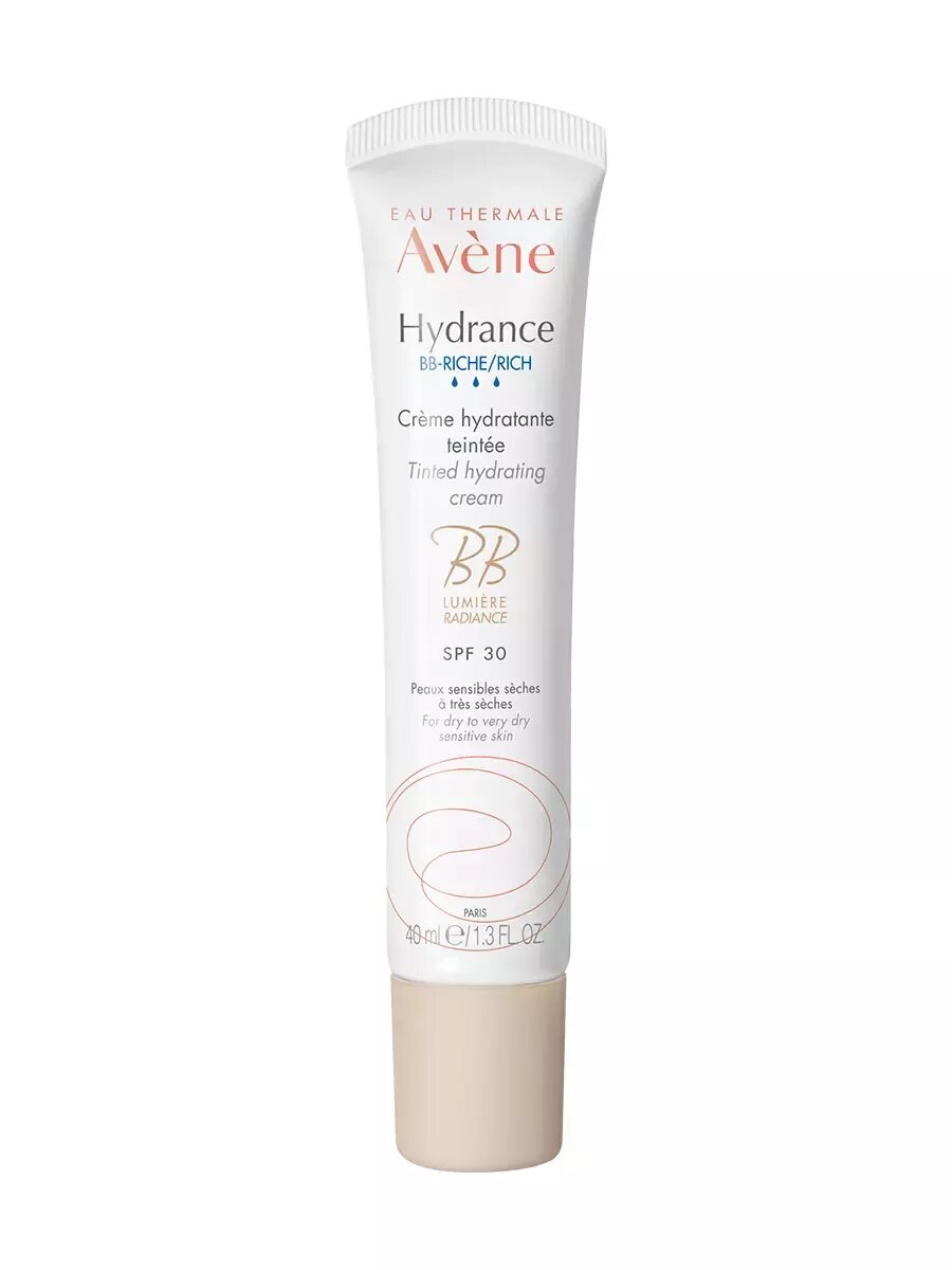 Тонирующий крем Avene Hydrance BB-Rich, SPF 30, увлажняющий, для сухой кожи, 40 мл