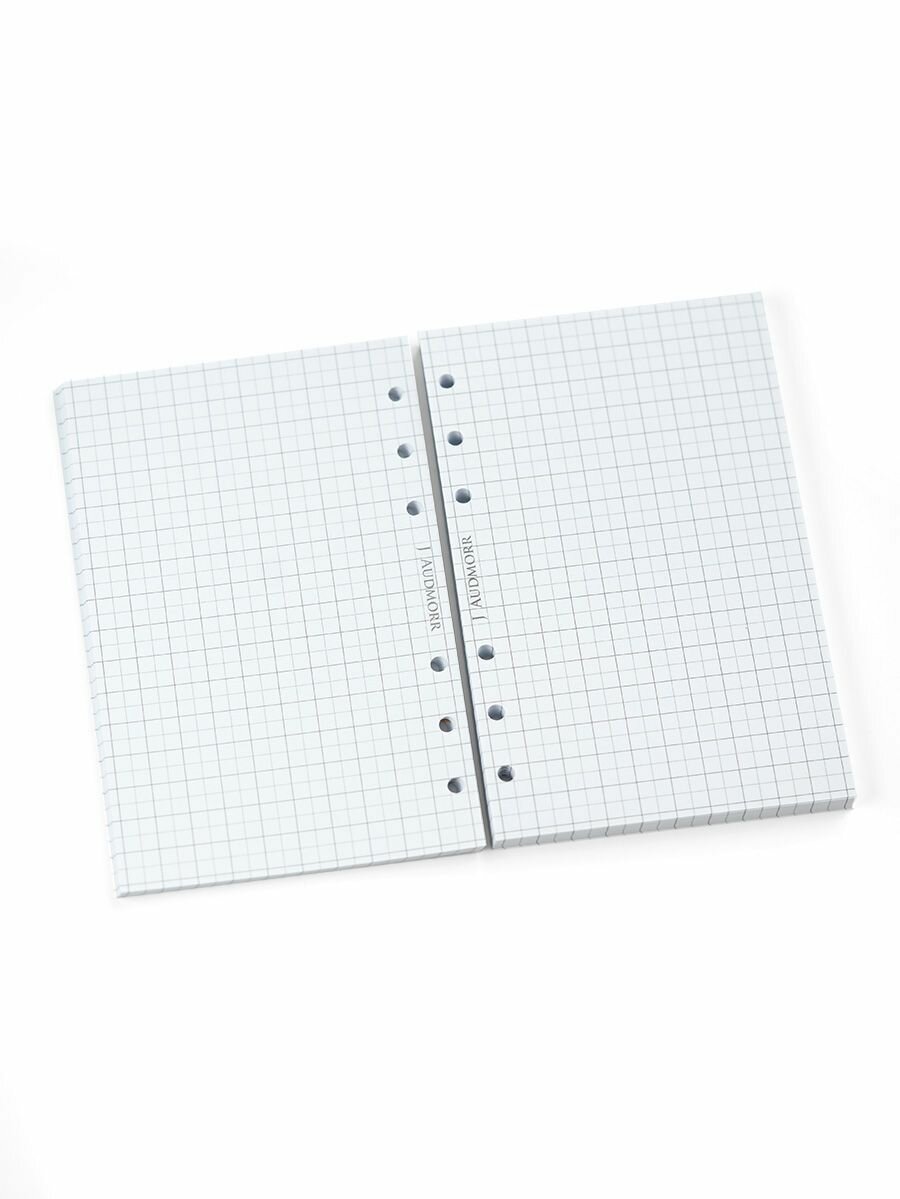 Сменный блок листов для блочной тетради А6 в клетку, на 6 колец. Подходит для ежедневников и тетрадей J. Audmorr