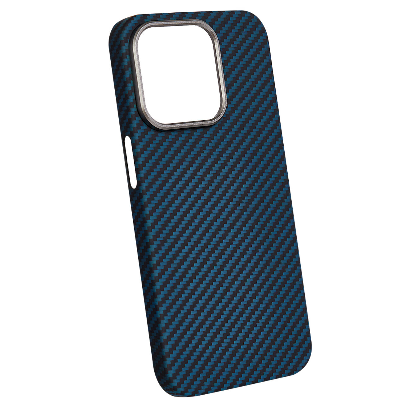 Чехол Карбоновый для Айфон 15 Кевлар ( Kevlar Carbon Touch ) - Синий