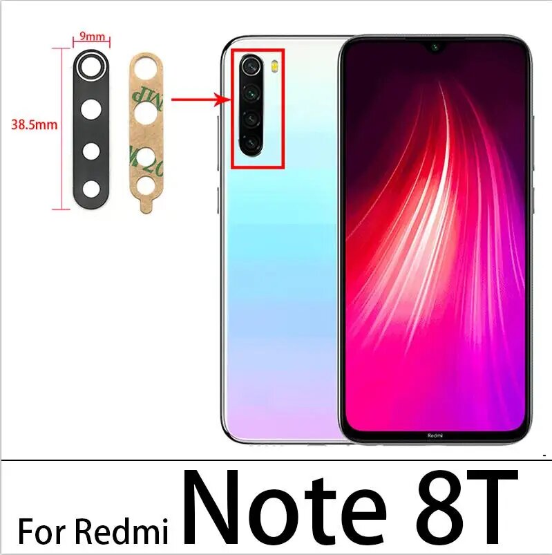 2 шт, стеклянные линзы задней камеры для Xiaomi Redmi Note 8 Pro 7 9 9S 10 11 11s Pro 10s 8T 9A 9C Mi Note 10 10T Pro с клеем Note 8T