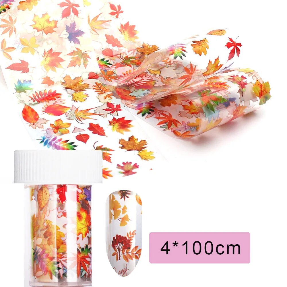 16 шт, набор голографической фольги для ногтей, звездная переводная наклейка 20*4 см, лазерные цветы, леопард, смешанный дизайн, наклейка, сделай сам, украшение для дизайна ногтей