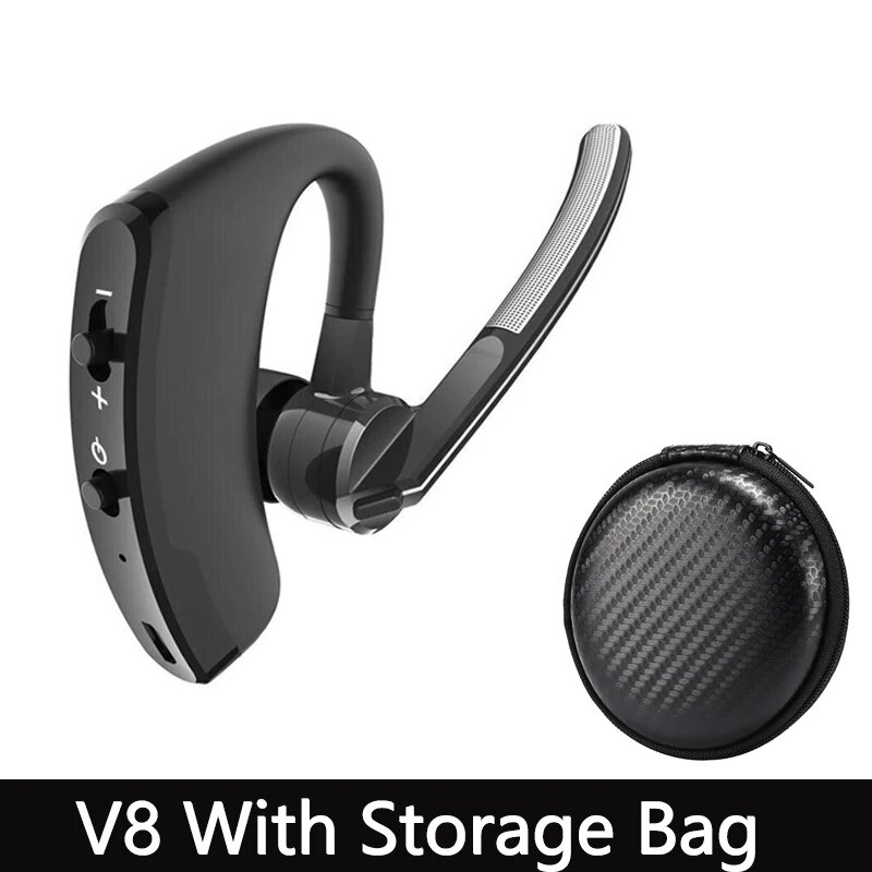 Bluetooth Гарнитура VAORLO V8 с Чехлом, Черный