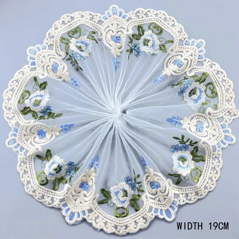 Кружево синее с вышивкой, Style4 Blue