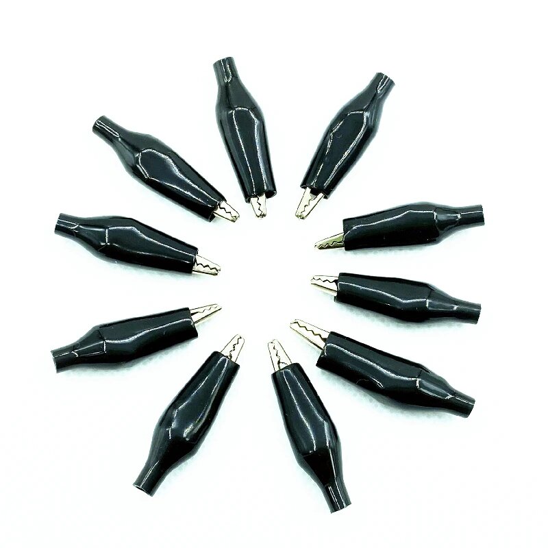 Зажимы крокодилы черные 10Black, 10 шт.
