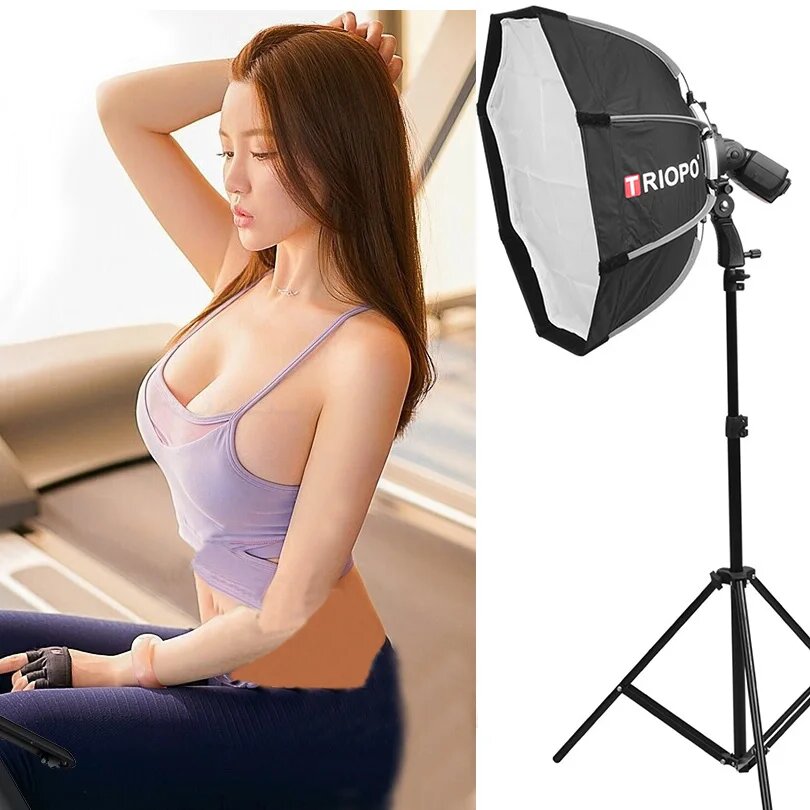 TRIOPO KS55 65 90 120CM Восьмиугольный софтбокс 65 см, Softbox With Grid