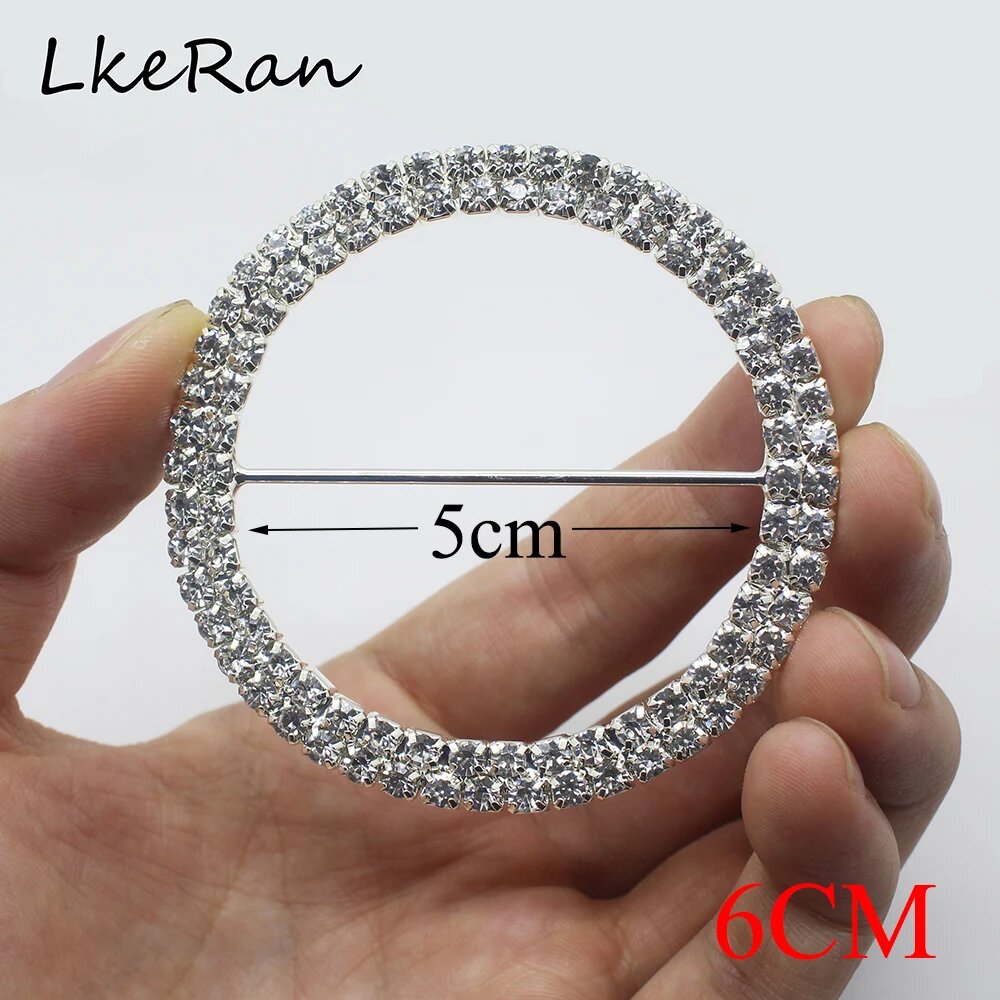 Лкеран двухрадные пряжки со стразами серебристого цвета Silver