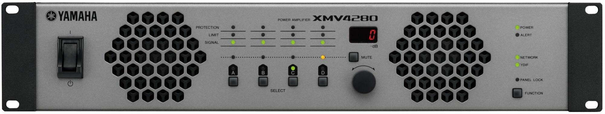 Трансляционный усилитель мощности Yamaha XMV4280, 4 x 280 Вт, 480 x 88 x 422 мм, черный, серый