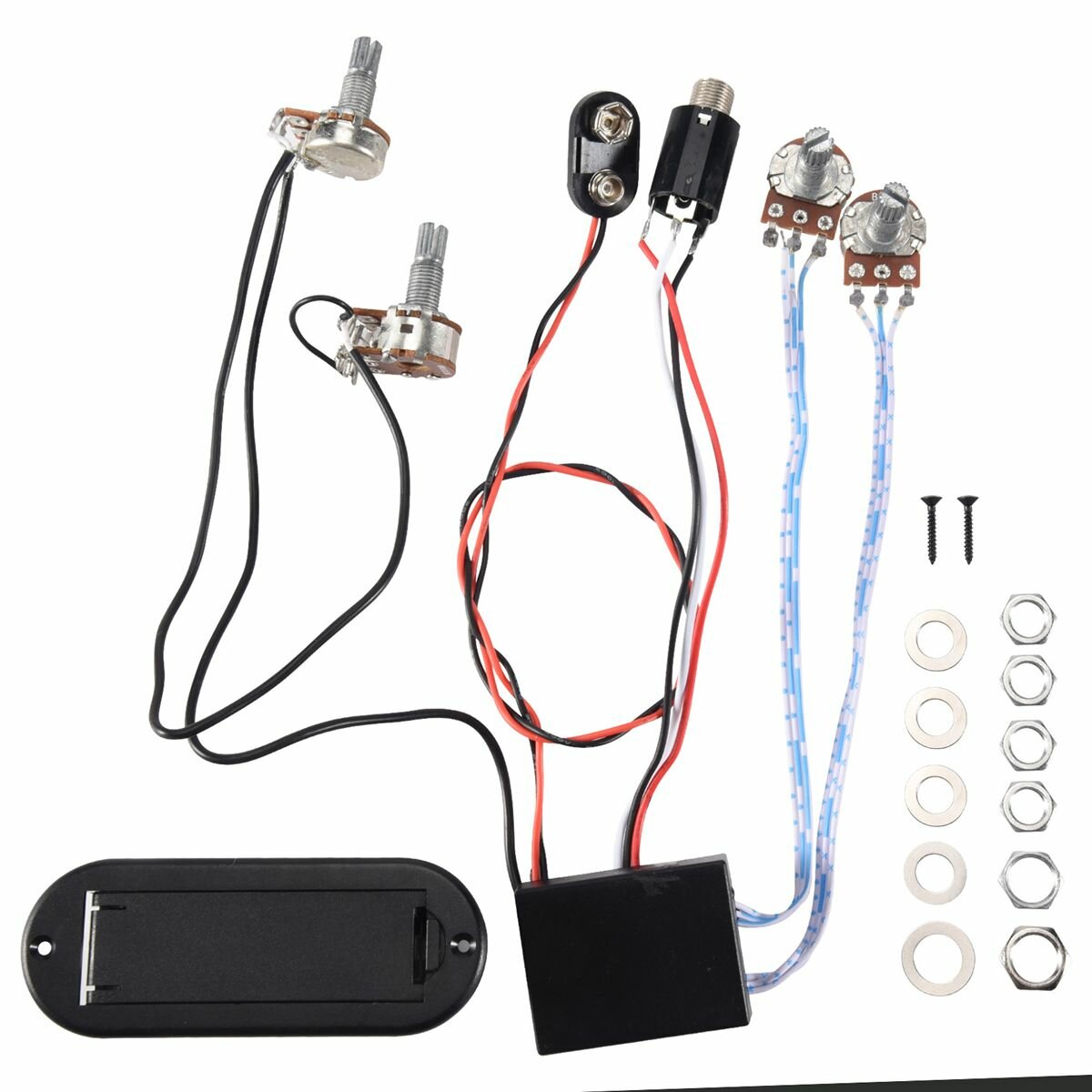 2-полосный активный бас-гитарный эквалайзер предусилитель схема звукоснимателя черный