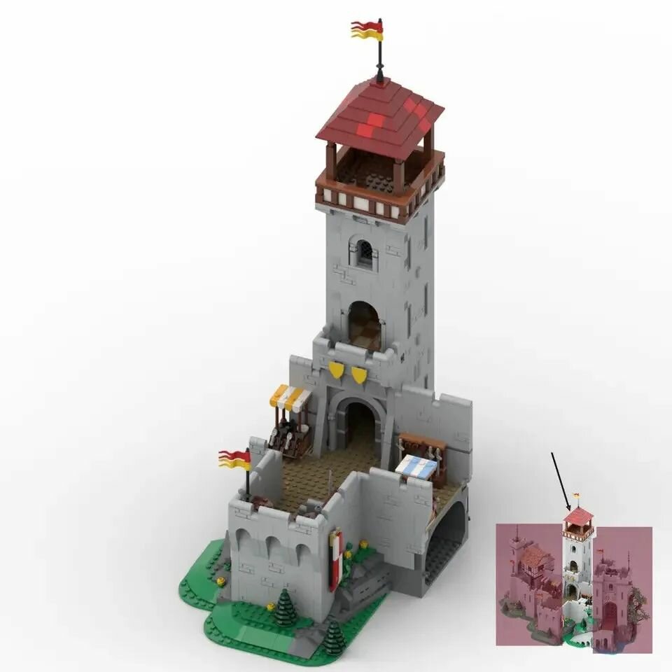 Конструктор MOC средневековая башня Набор строительных блоков