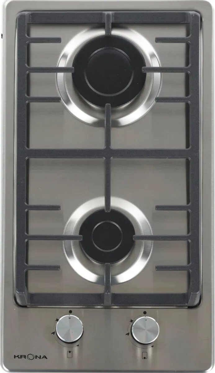 Газовая варочная панель Krona Galileo 30 IX, 2 конфорки, нержавеющая сталь