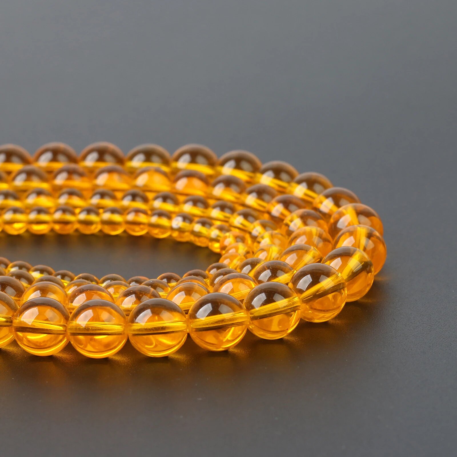 Каменные бусины для браслета 6mm about 61pcs, Amber colors Glass