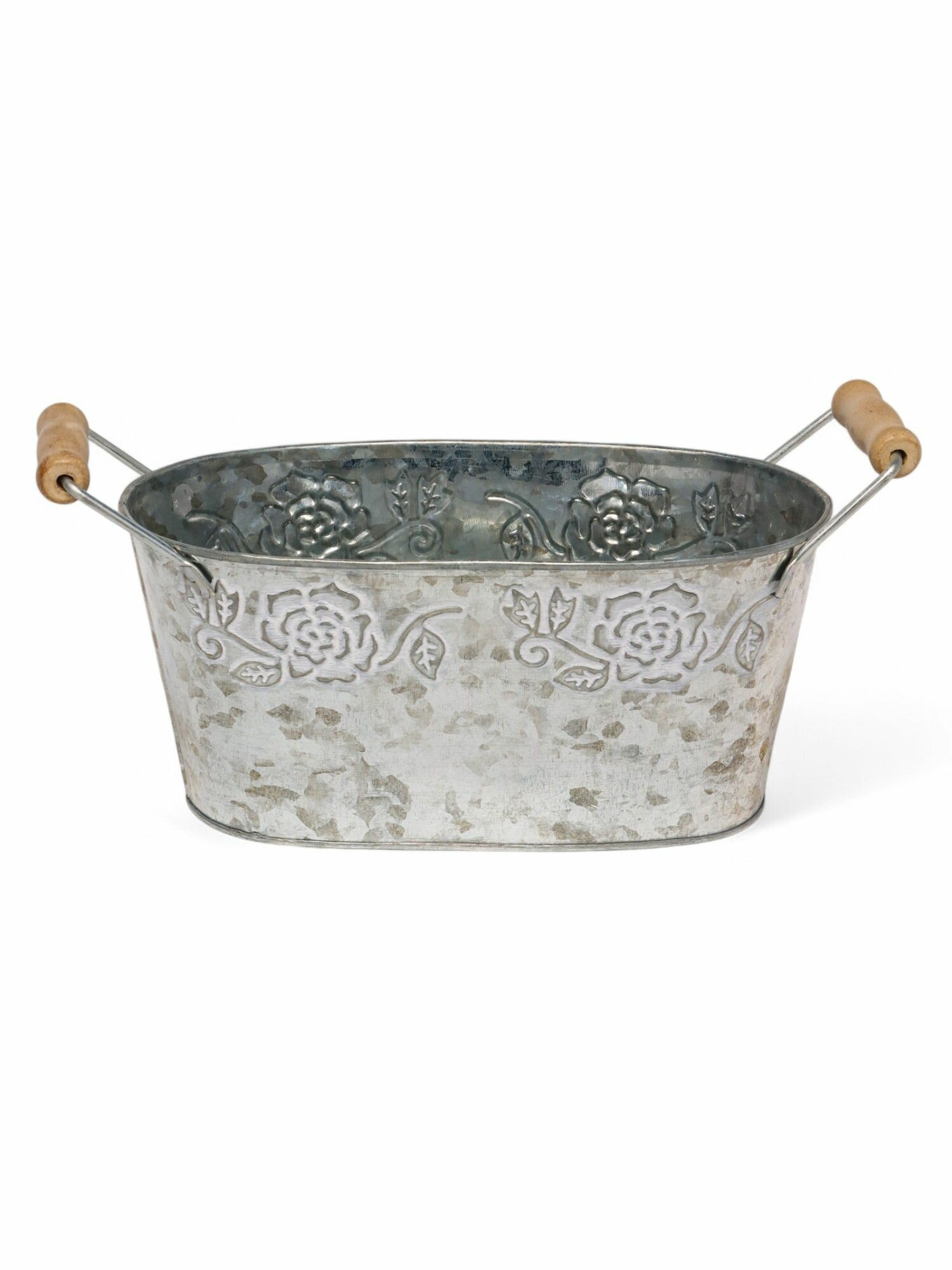 Кашпо с деревянными ручками Бонсай Альва , 21 12 10 см, 1.2 л, овальное