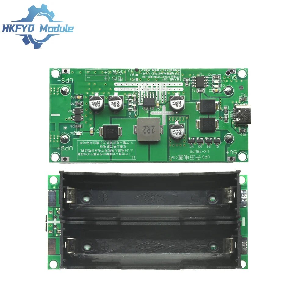 Тип-C 15 Вт 3A 18650 Модуль зарядного устройства для литиевой батареи DC-DC Step Up Booster Быстрая зарядка Источник питания/преобразователь ИБП 5 В 9 В 12 В 15W 3A 5V