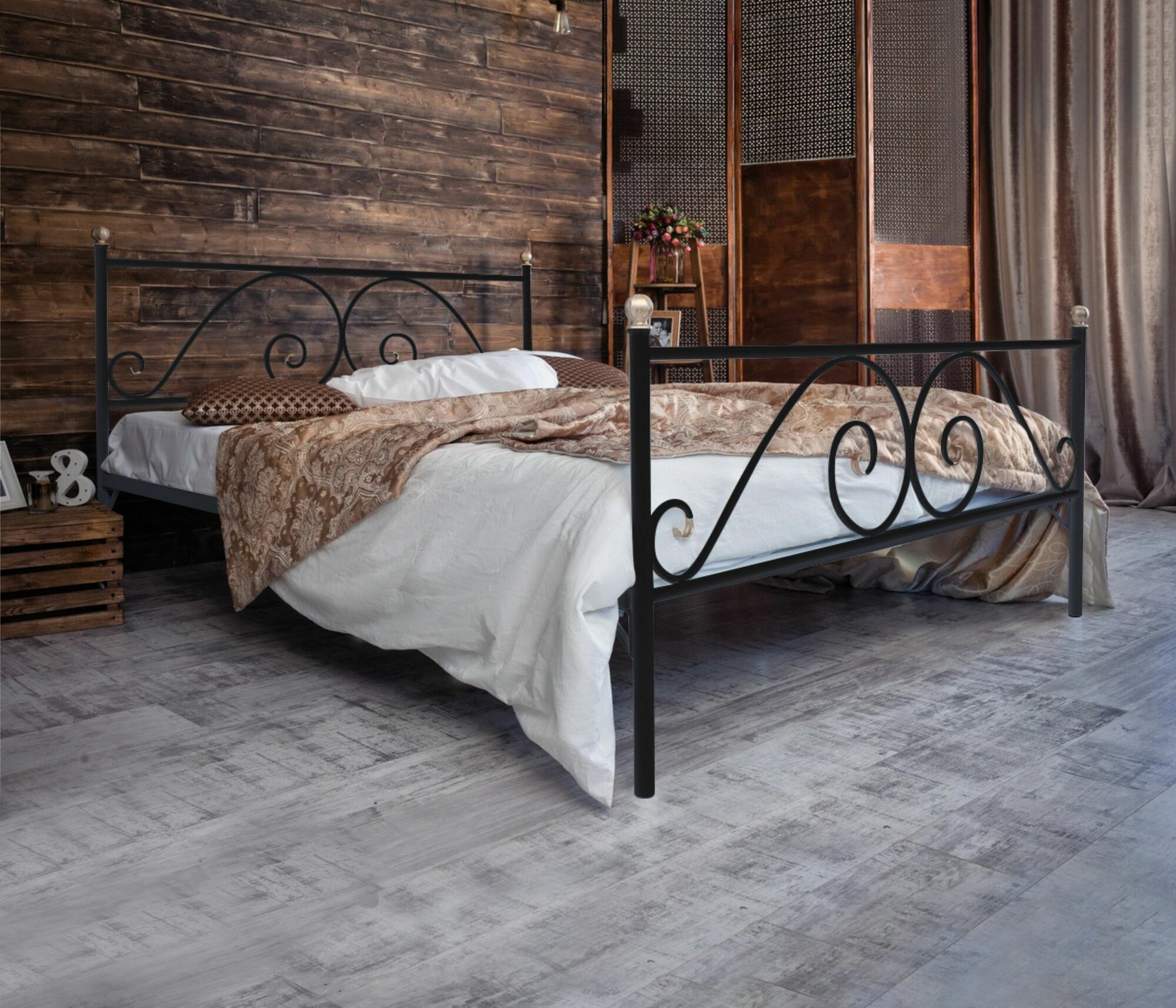 Кованая кровать Francesco Rossi Анталия с 2 спинками
