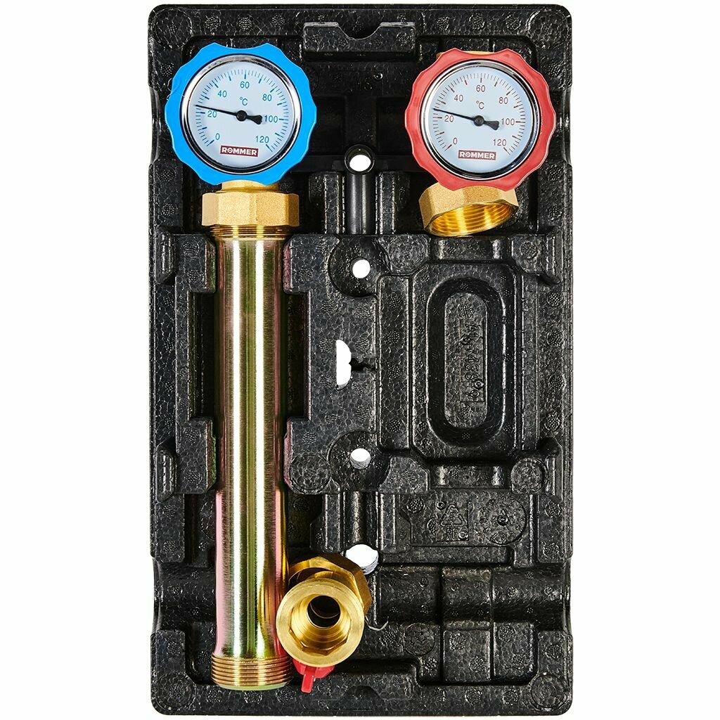 RDG-1001-002501 ROMMER Насосная группа с прямым контуром 1 без насоса в теплоизоляции