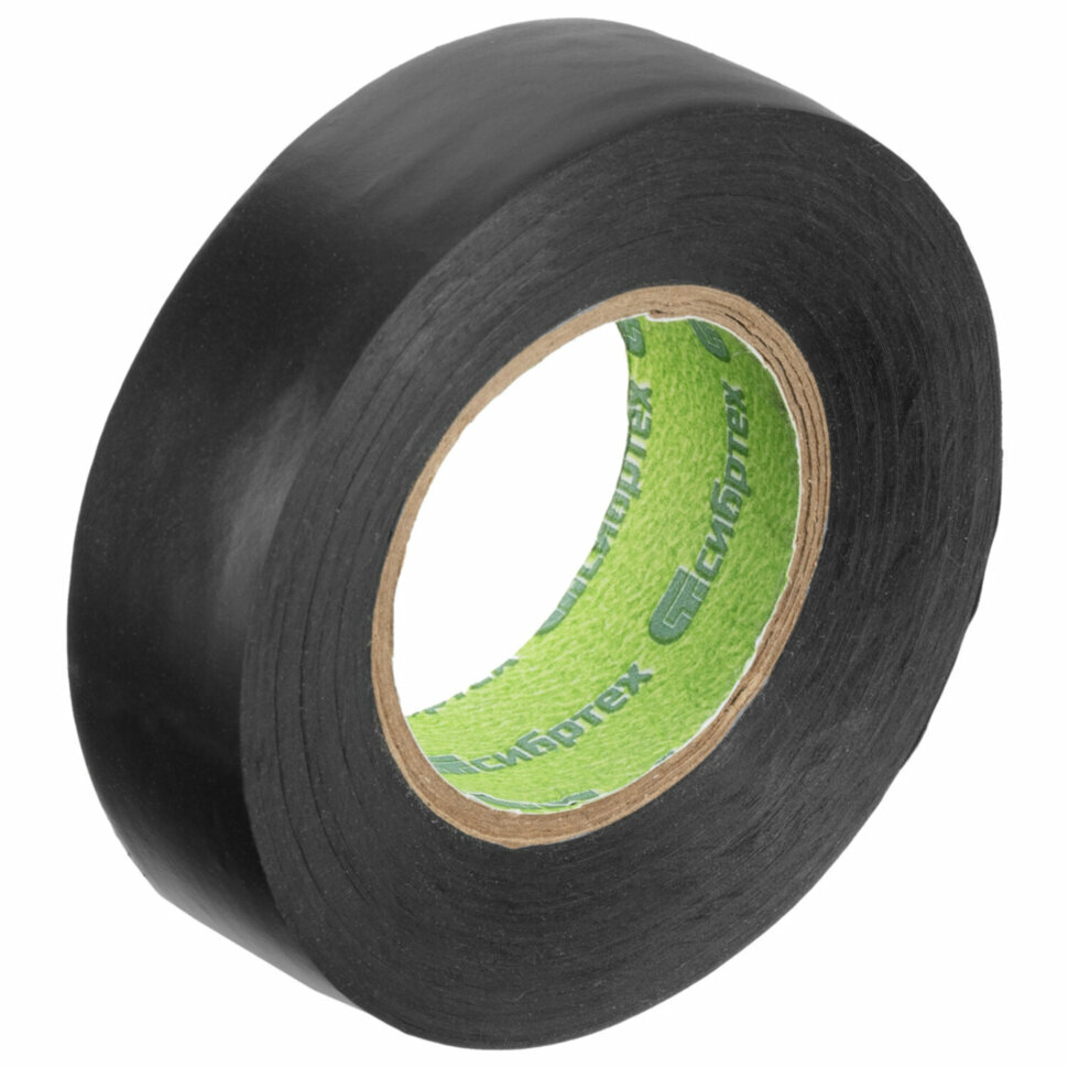 Изолента ПВХ 19 мм х 20 м, СИБРТЕХ,130 мкм, цвет – черный, 88794, 670331