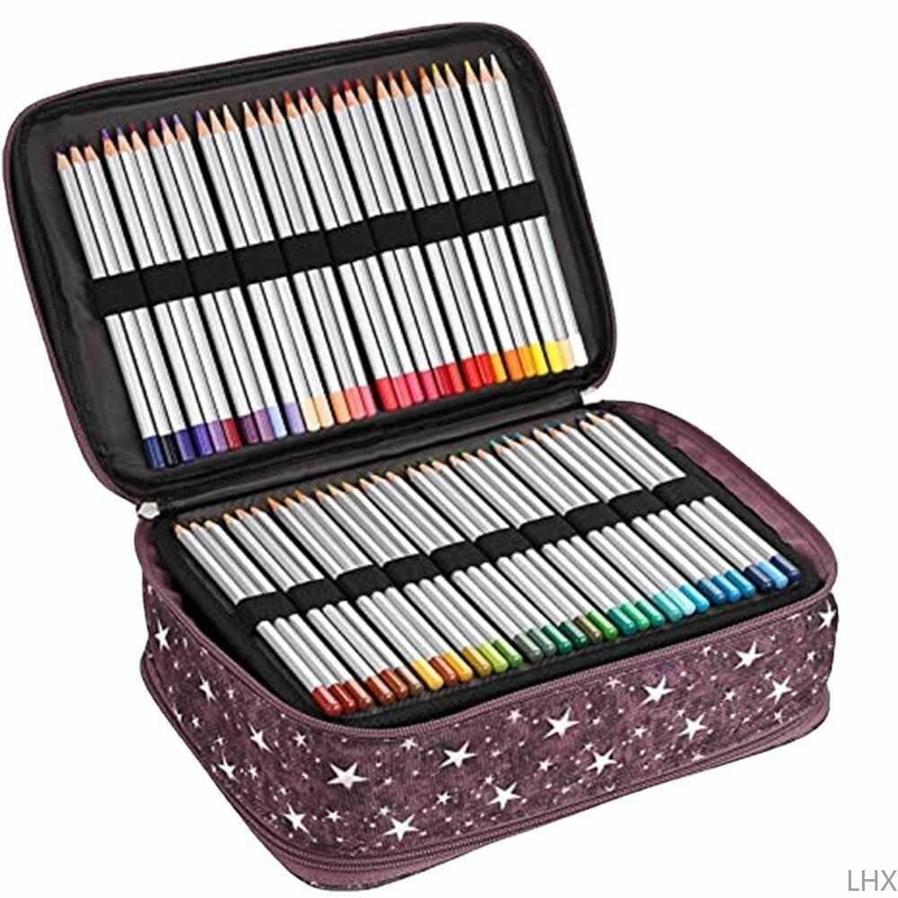 Эстетический школьный пенал DIANNY с 300 слотами для девочек Сумка-органайзер для канцелярских принадлежностей с 4-слойной молнией пеналы