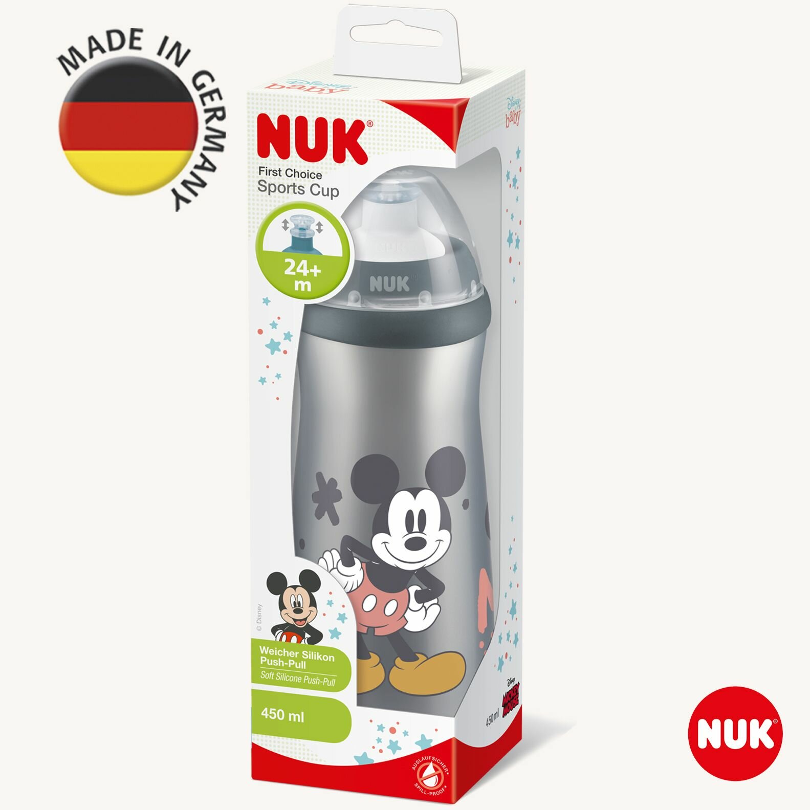 NUK FIRST CHOICE Поильник непроливайка с насадкой тяни толкай SPORTS 450 мл