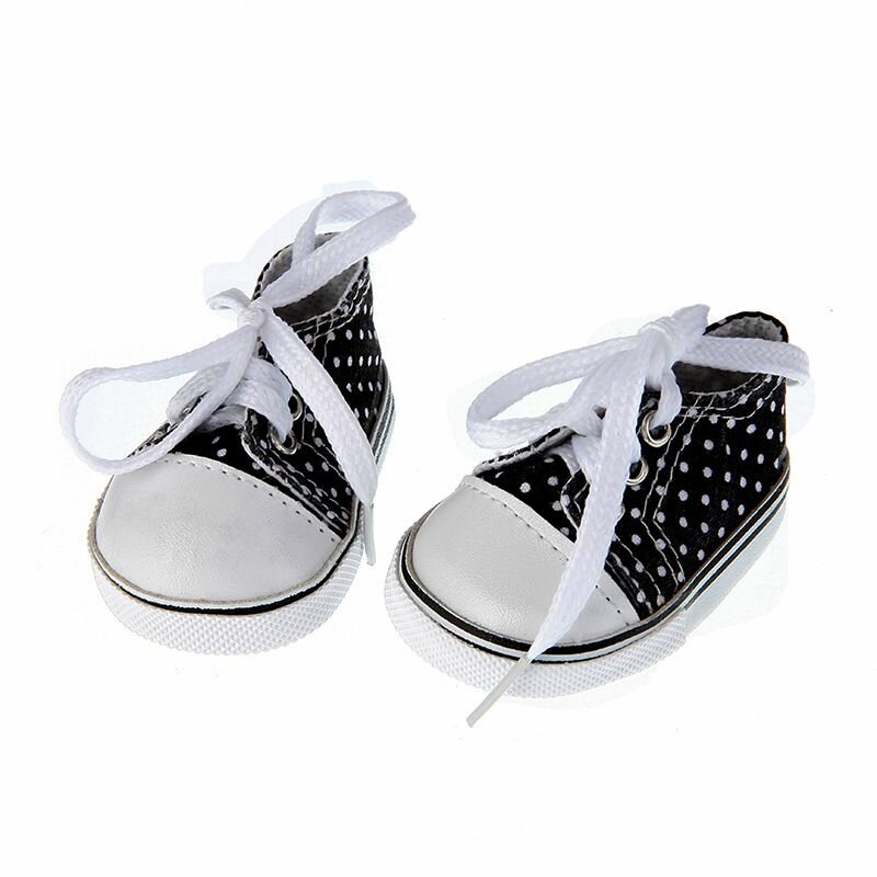BJD Кеды для кукол, длина подошвы 7,5 см, Чёрная точка Обувь для кукол