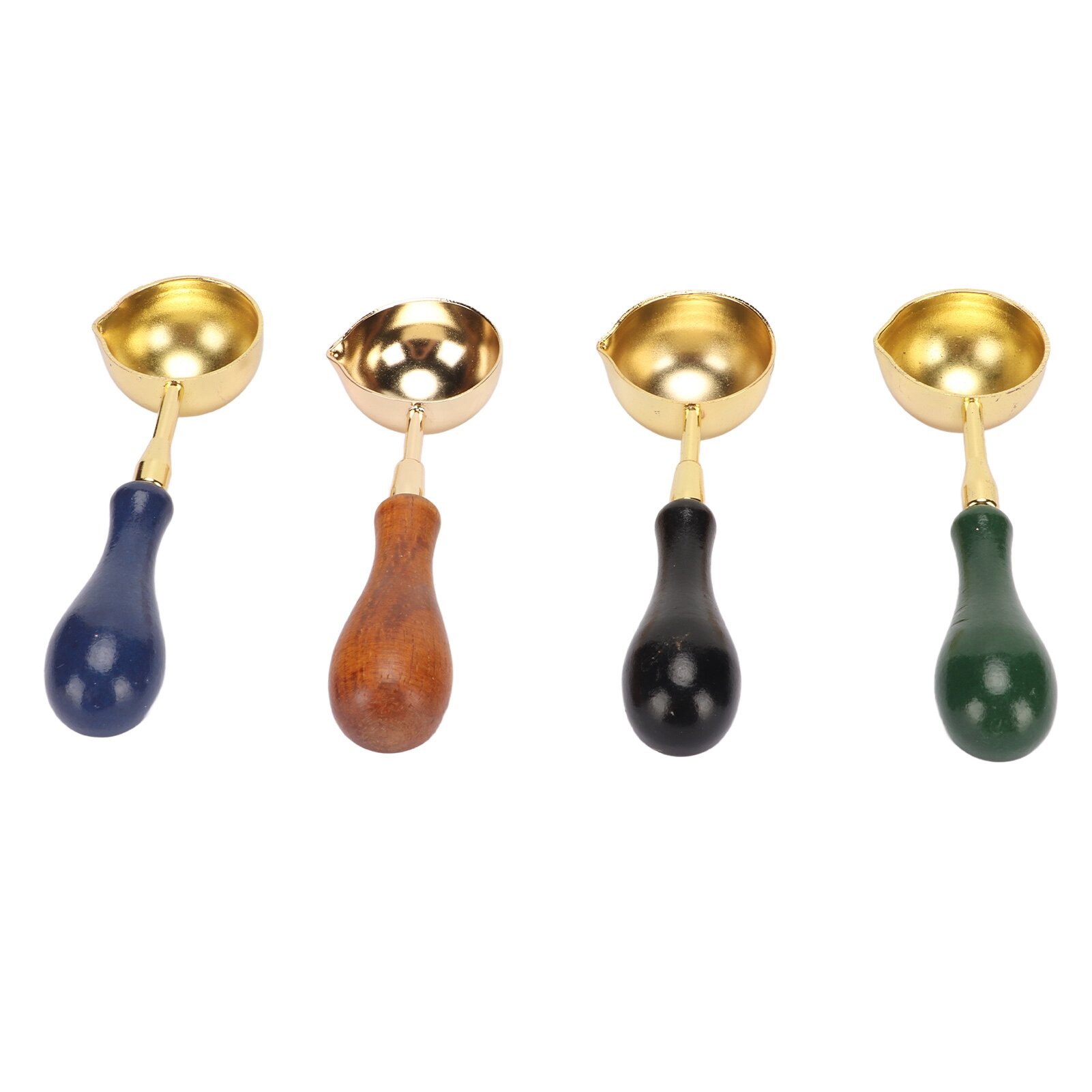 4 ложки для плавления воска с деревянной ручкой, элегантные штампы для запечатывания воска для поделок своими руками, подарков, упаковки и декорирования