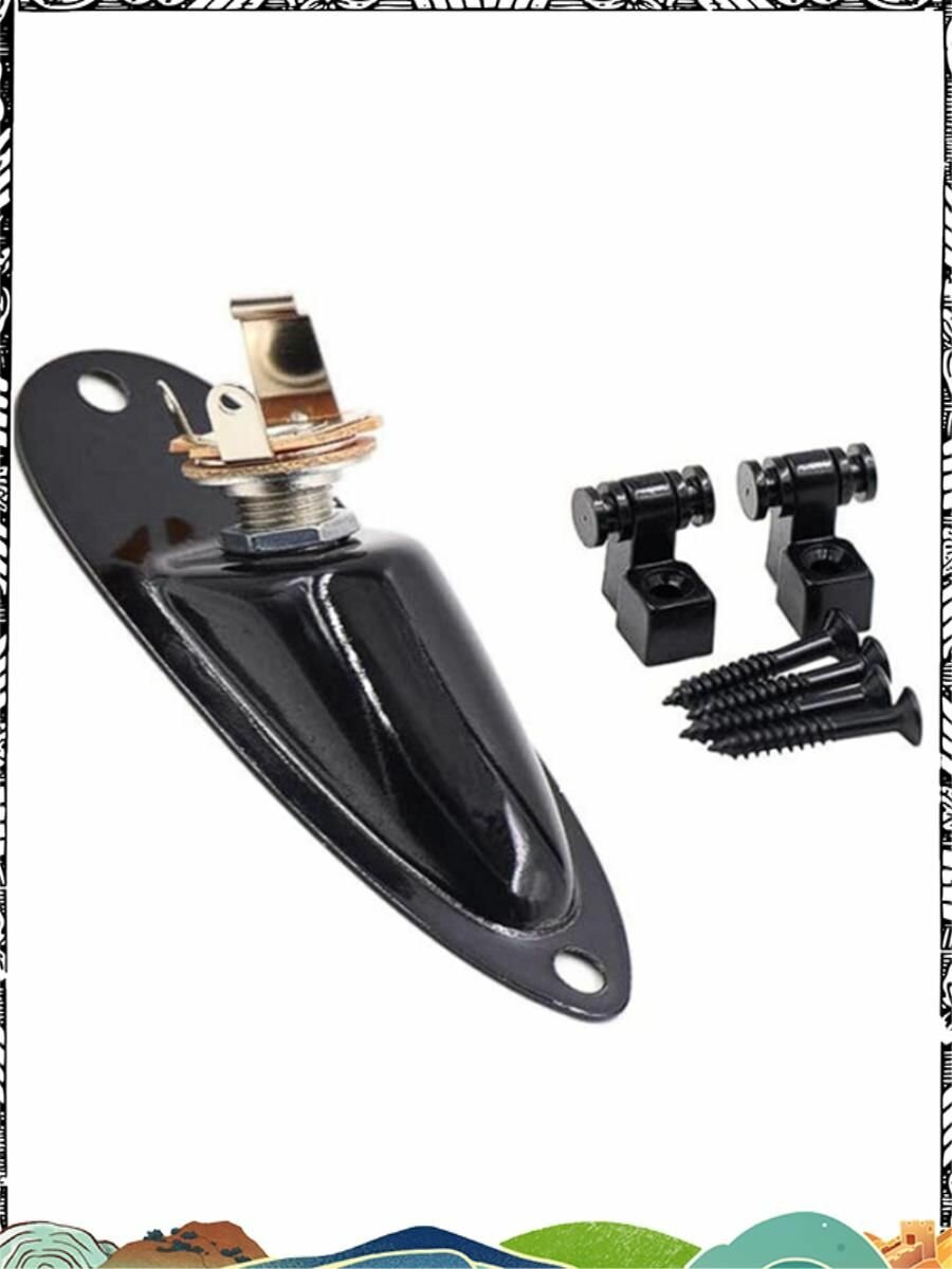 D2Выходной разъем типа "лодочка" совместим с звукоснимателя электрогитары роликовыми держателями струн гитары, гитарная часть, черный