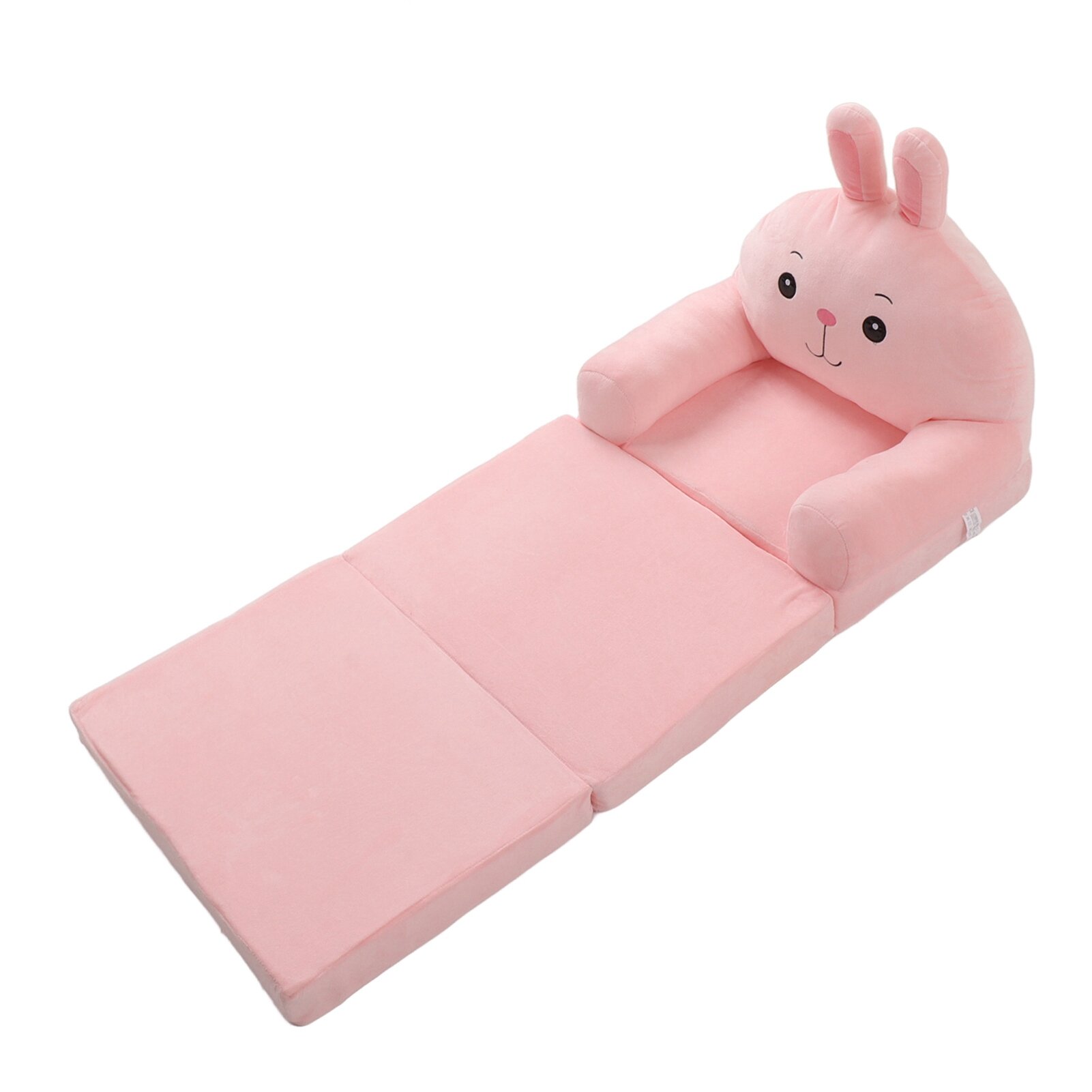 Милый мультяшный складной детский диван со спинкой, кресло 2 в 1, складной детский диван-кровать для гостиной, спальни, розовый
