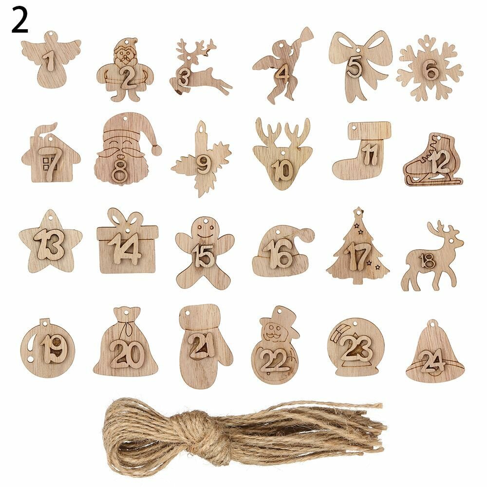 24pcs/set Деревянный кулон