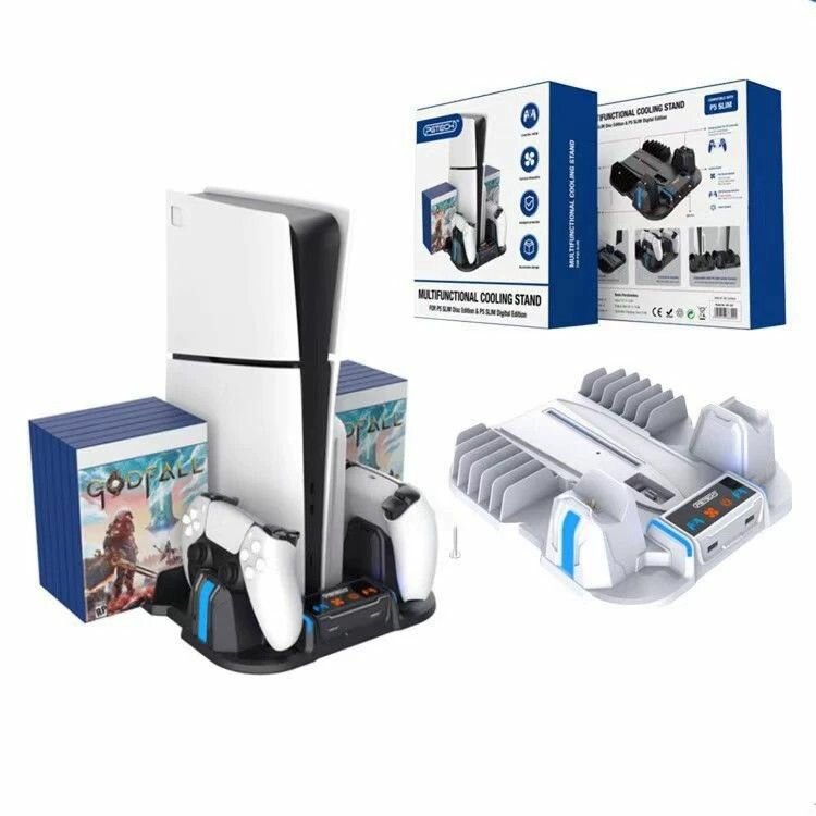 Док-станция, для PS5, с охлаждением, с зарядкой, черная матовая