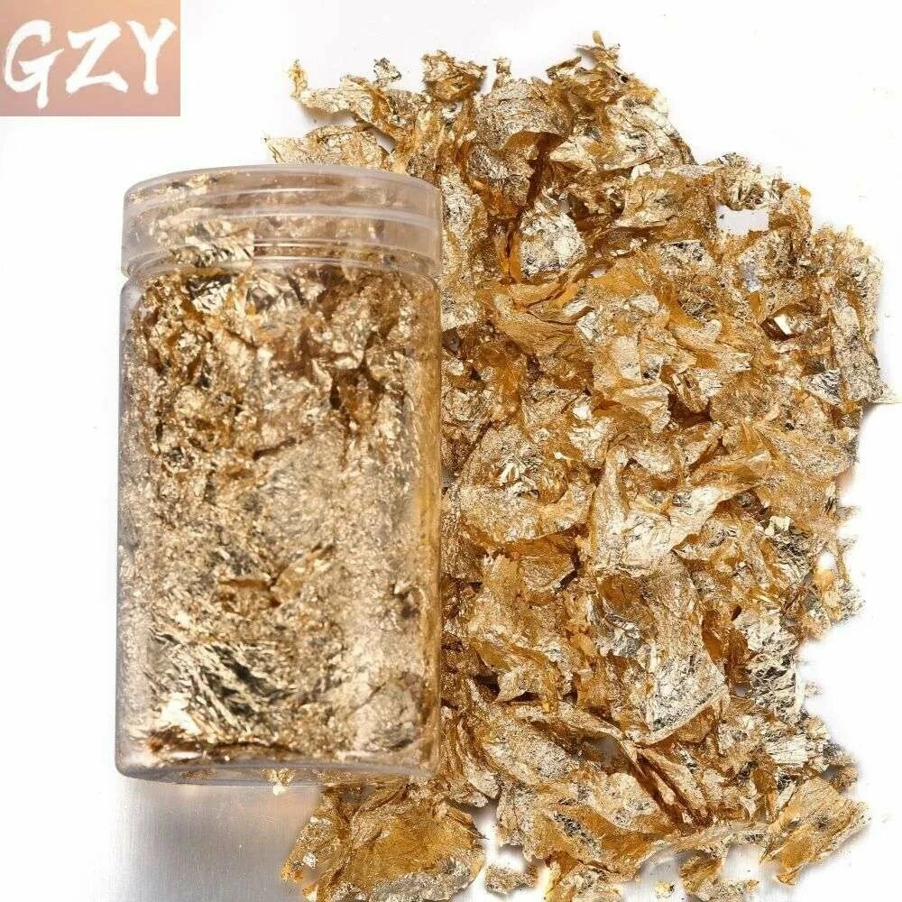 Хлопья потали для эпоксидной смолы, маникюра и творчества, сусальная фольга , цвет золотой , 10 гр