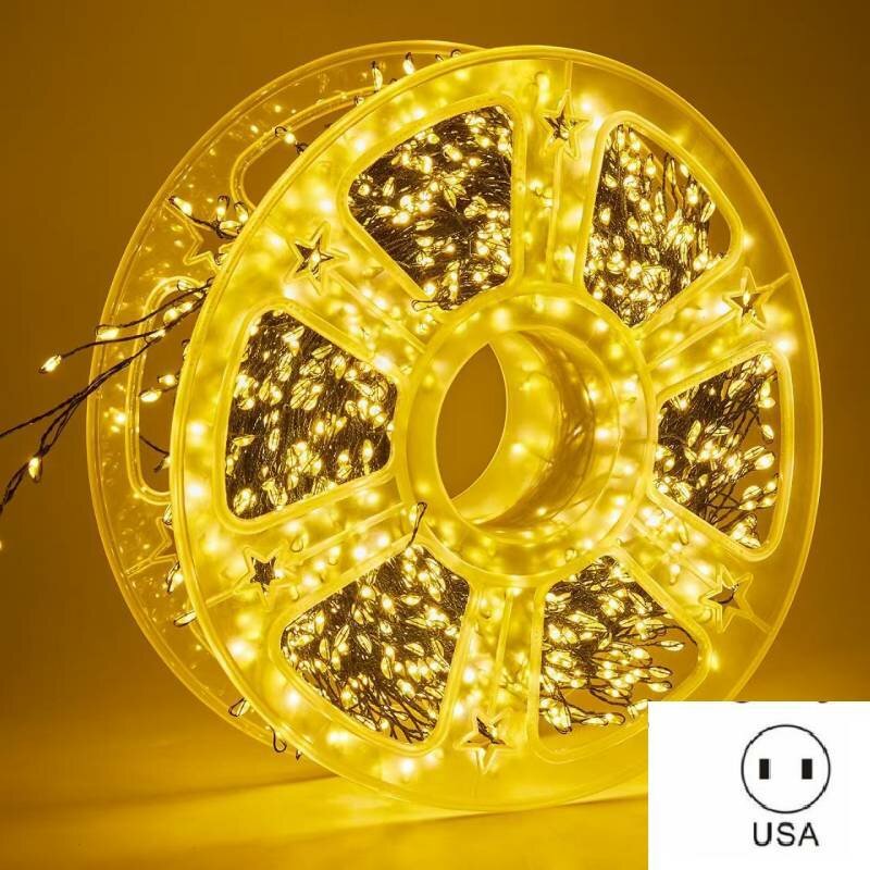 Водонепроницаемый медный провод светильники с пультом и солнечной батареей для ландшафтного декора желтый usa