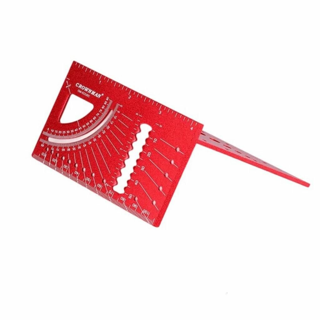 Угольник столярный алюминиевый 45/90 градусов, красный