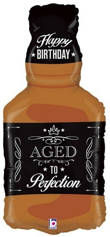 Фольгированная фигура с гелием - Бутылка виски 79 см + грузик