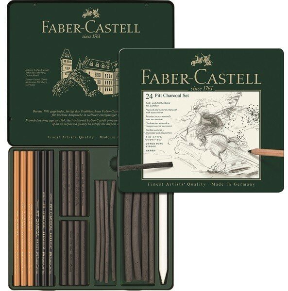 Набор графических материалов PITT MONOCHROME 24шт, металлическая уп-ка