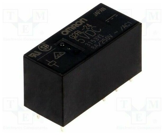 G2RL-24-5DC, Реле электромагнитное, DPDT, Uобмотки 5VDC, 8A/250VAC, 8A/24VDC