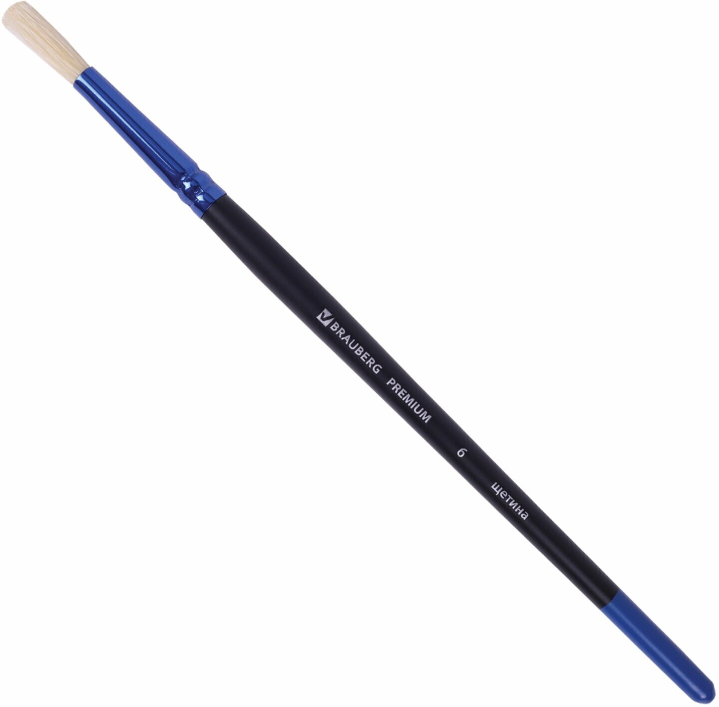 Кисть щетина, круглая № 6, BRAUBERG PREMIUM, комплект из 30 шт, 200991
