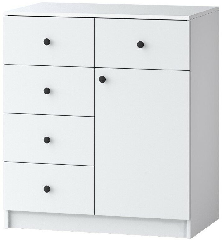 Комод для одежды Бард 7.2, Легкомаркет, ЛДСП, цвет белый, 100х89х40, 5 ящиков/дверь