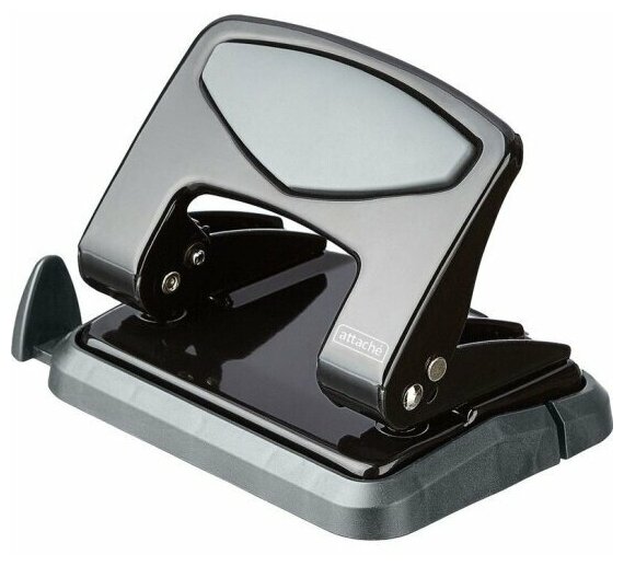 Дырокол Attache до 25 листов, с блокиратором, металлич, чёрный