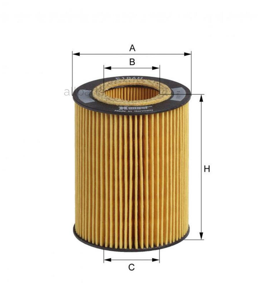HENGST FILTER E106HD34 Hengst Фильтр масляный (HU 925/4 X) E106H D34