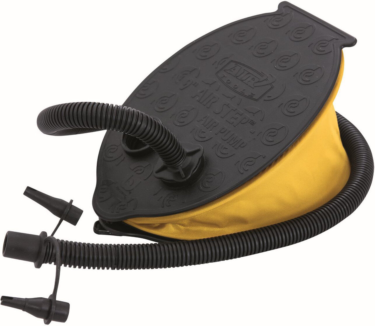 Ножной механический насос Bestway для накачивания надувки, воздушный насос с насадками для накачки надувного матраса, бассейна, лодки и других пвх изделий, 23х15 см, цвета микс