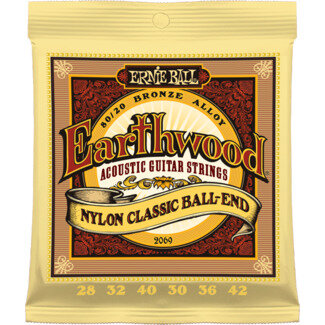 Струны Ernie Ball Earthwood Folk Nylon Classic 28-42, шарики на конце (2069). Оригинальные, США!