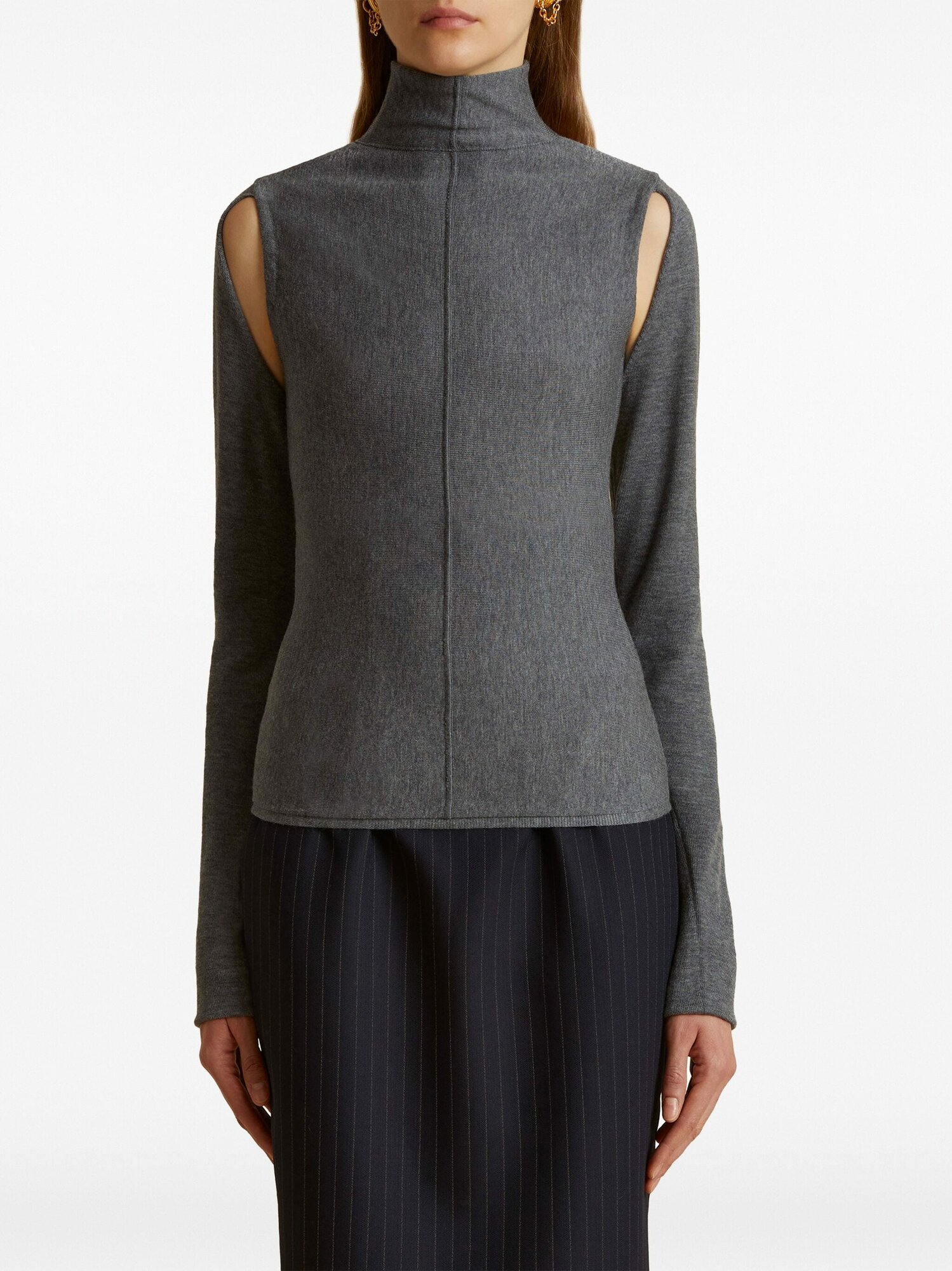 Толстовка Khaite The Marlowe wool sweatshirt, размер S, , grey — фото 1