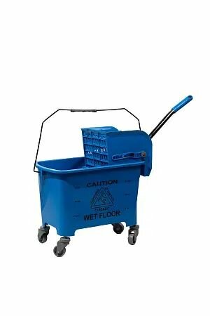 Ведро уборочное на колёсах с отжимом синее, 20 л