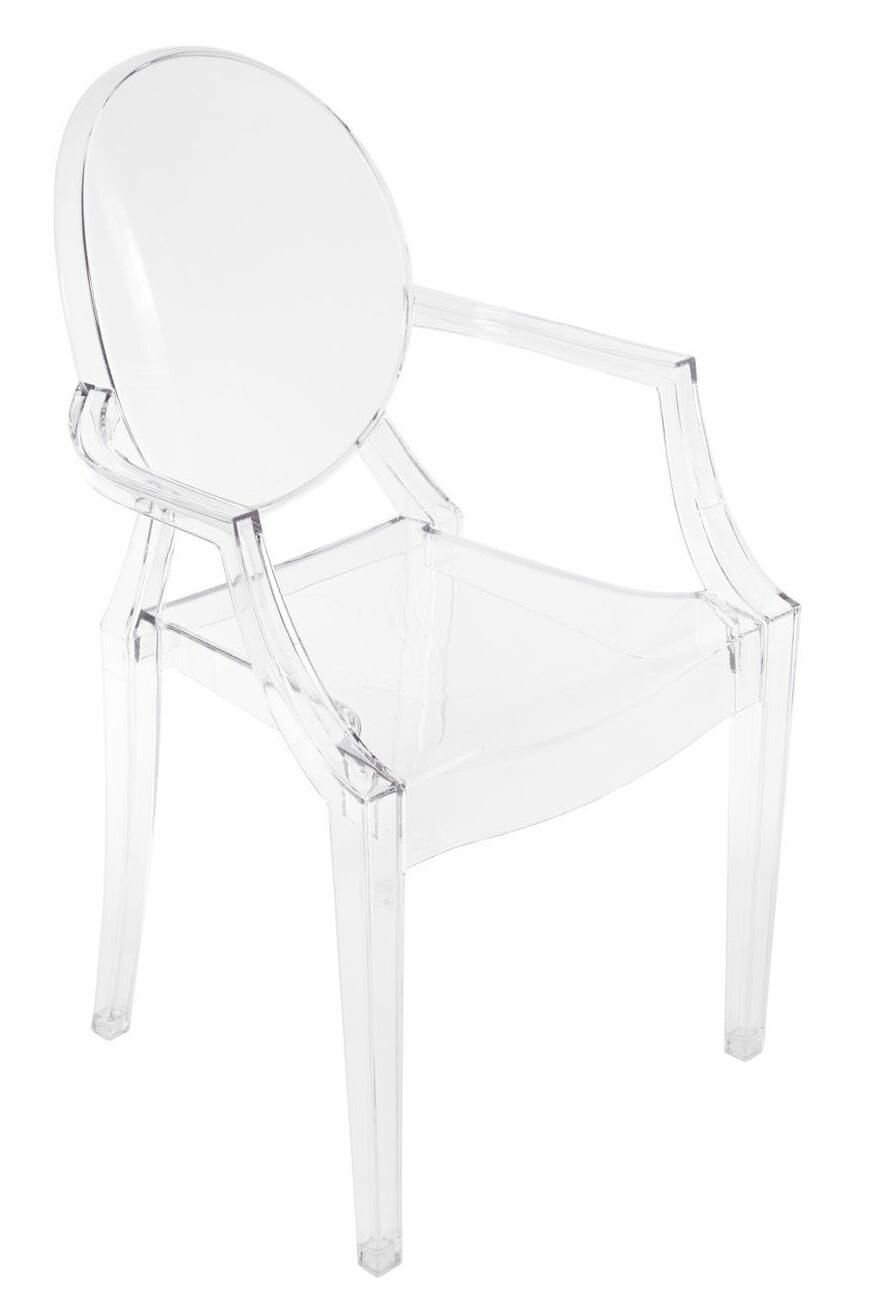 Стул Louis Ghost BRADEX HOME прозрачный, пластик, твердое сиденье, с подлокотниками